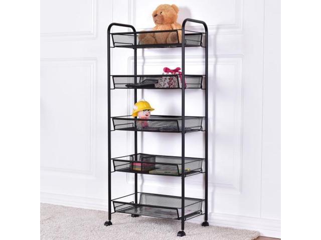 Click here for SlickBlue Black 5 Tier Storage Rack Trolley Cart prices