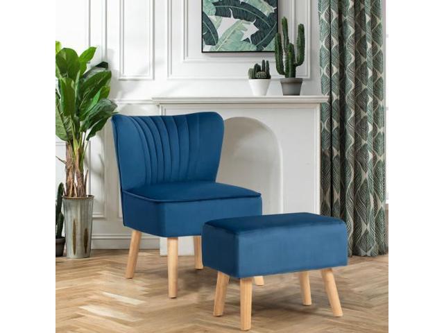 Click here for SlickBlue Leisure Chair and Ottoman Padded Velvet... prices