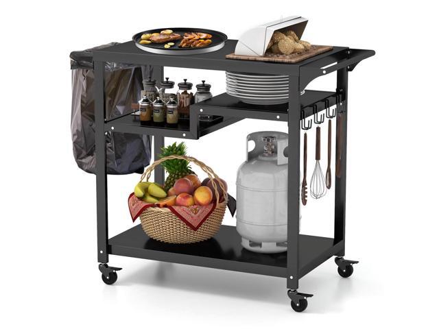 Click here for SlickBlue Rolling Grill Cart 3-Shelf BBQ Cart with... prices