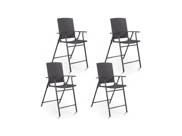 Click here for SlickBlue Set of 4 Folding Rattan Bar Chairs with... prices
