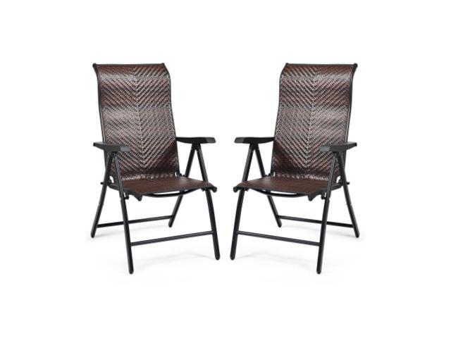 Click here for SlickBlue 2 Pieces Patio Rattan Folding Reclining... prices
