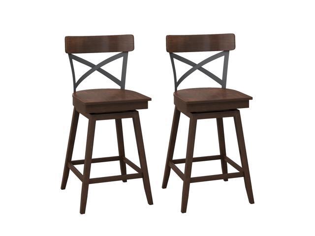 Click here for SlickBlue Set of 2 Wooden Swivel Bar Stools with O... prices