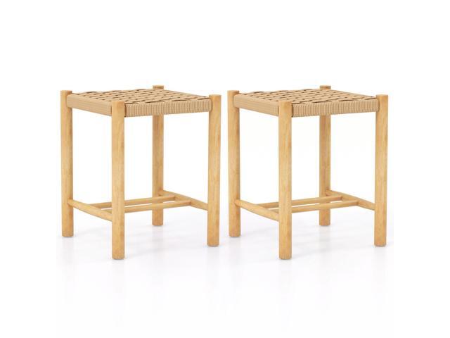 Click here for SlickBlue Dining Stool Set of 2 with Rubber Wood F... prices