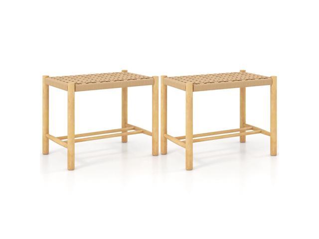 Click here for SlickBlue 18 Inch Dining Stool Set of 2-Natural prices