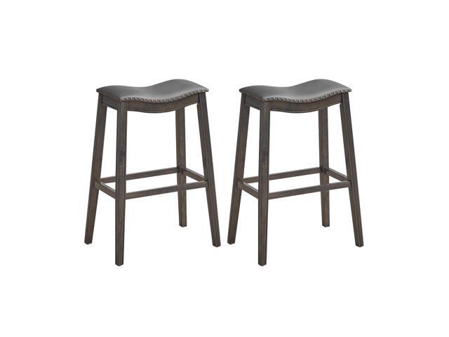 Click here for SlickBlue 29 Inch Set of 2 Backless Wood Nailhead... prices