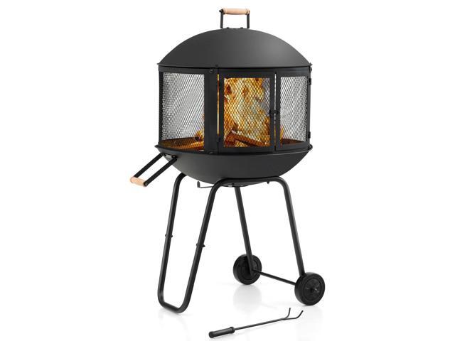 Click here for SlickBlue 28 Inch Portable Fire Pit on Wheels with... prices