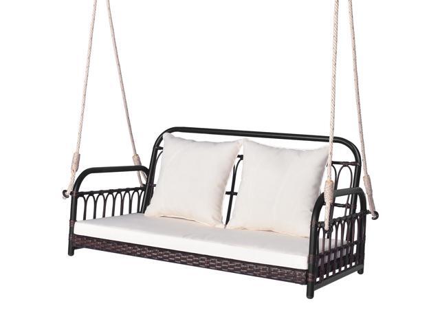 Click here for SlickBlue 880LBS Wicker Hanging Porch Swing with C... prices