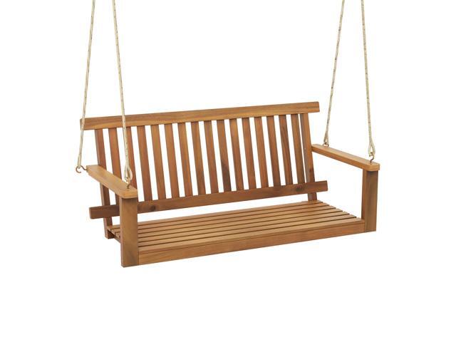 Click here for SlickBlue 2-Seat Acacia Wood Porch Swing Bench wit... prices