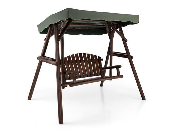 Click here for SlickBlue 2-Person Outdoor Wooden Porch Swing with... prices