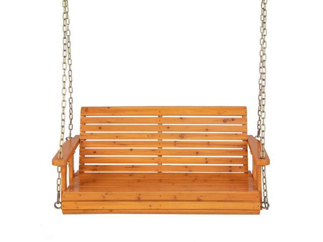Click here for SlickBlue 2-Person Wooden Porch Swing with Hanging... prices