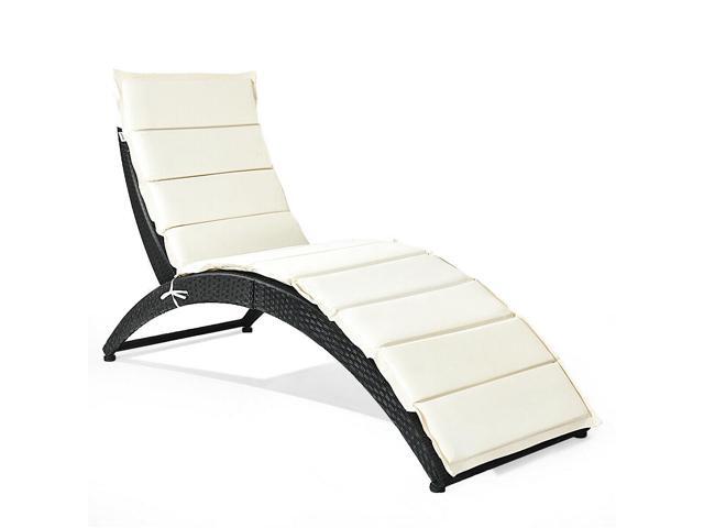 Click here for SlickBlue Folding Patio Rattan Lounge Cushioned Po... prices