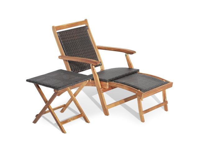 Click here for SlickBlue 2 Pieces Patio Rattan Folding Lounge Cha... prices