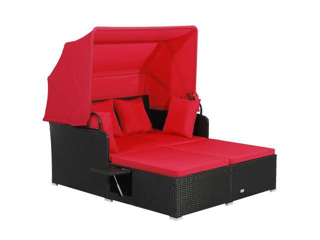 Click here for SlickBlue Patio Rattan Daybed with Retractable Can... prices