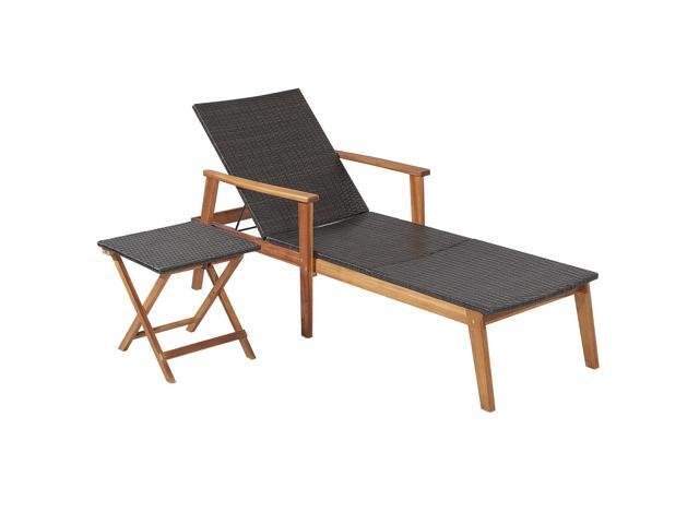 Click here for SlickBlue 2 Pieces Patio Chaise Lounge and Table S... prices