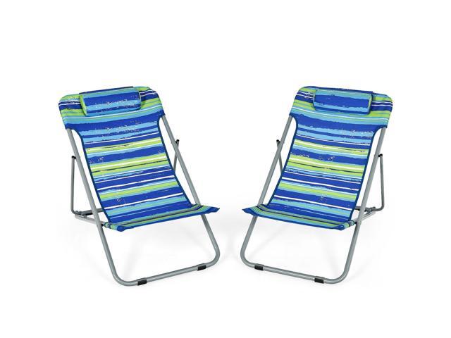 Click here for SlickBlue Portable Beach Chair Set of 2 with Headr... prices