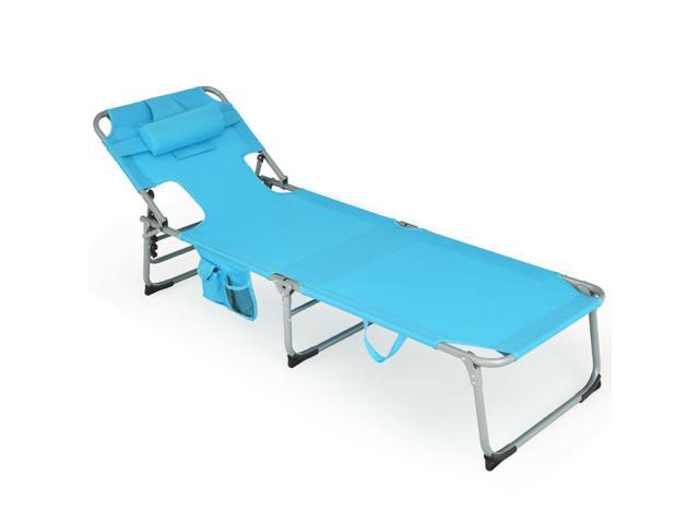 Click here for SlickBlue Folding Beach Lounge Chair with Pillow f... prices