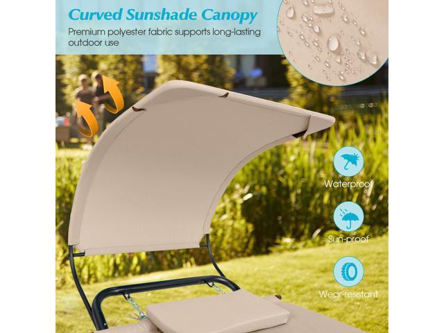 Click here for SlickBlue Patio Hanging Chaise Lounge Chair with C... prices