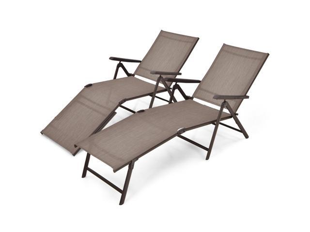 Click here for SlickBlue 2 Pieces Foldable Chaise Lounge Chair wi... prices