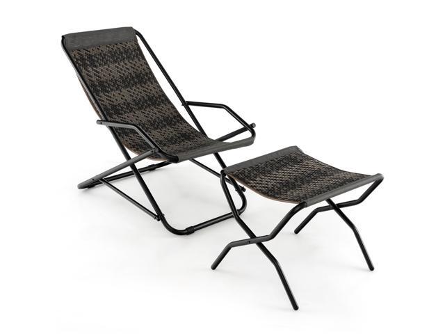 Click here for SlickBlue Patio PE Wicker Rocking Chair with Armre... prices