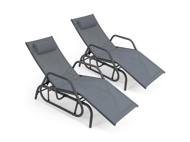 Click here for SlickBlue Outdoor Chaise Lounge Glider Chair with... prices