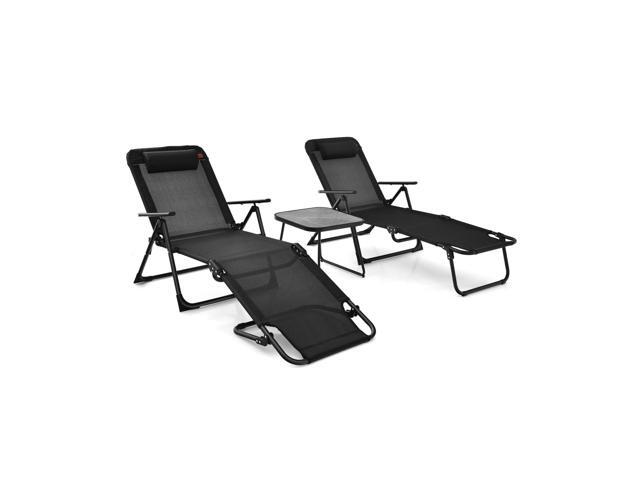 Click here for SlickBlue 3 Pieces Patio Folding Chaise Lounge Set... prices