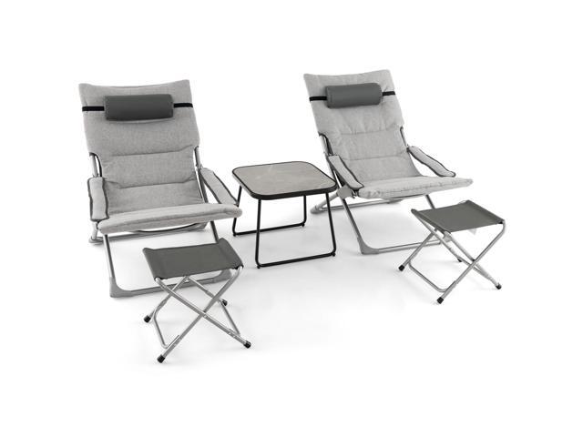 Click here for SlickBlue 5-Piece Patio Sling Chair Set Folding Lo... prices