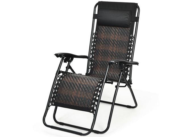 Click here for SlickBlue Folding Rattan Zero Gravity Lounge Chair... prices