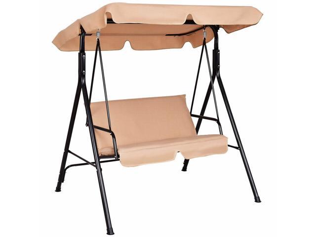 Click here for SlickBlue Loveseat Cushioned Patio Steel Frame Swi... prices