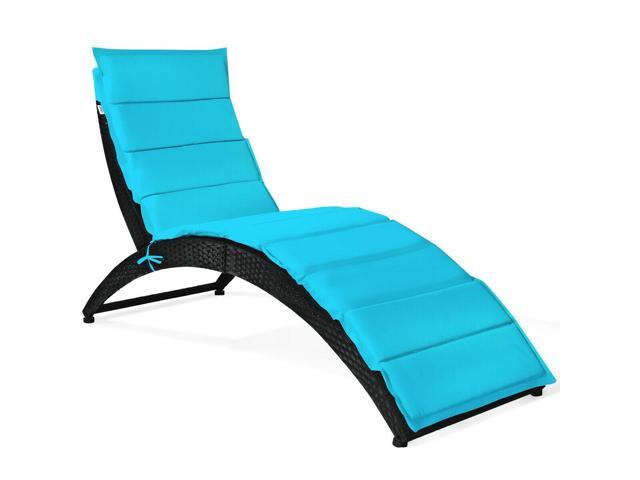 Click here for SlickBlue Folding Patio Rattan Lounge Cushioned Po... prices