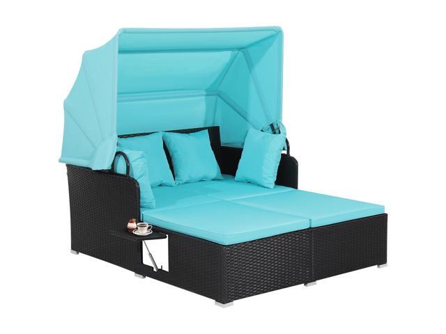 Click here for SlickBlue Patio Rattan Daybed with Retractable Can... prices