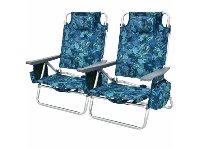 Click here for SlickBlue 2-Pack Folding Backpack Beach Chair 5-Po... prices