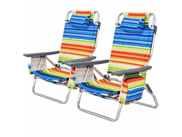 Click here for SlickBlue 2-Pack Folding Backpack Beach Chair 5-Po... prices