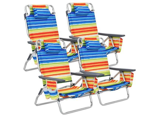 Click here for SlickBlue 4-Pack 5-Position Outdoor Folding Backpa... prices