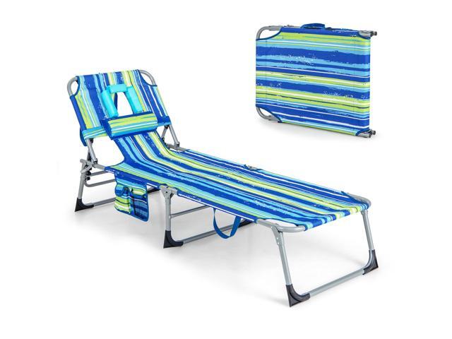 Click here for SlickBlue Folding Beach Lounge Chair with Pillow f... prices