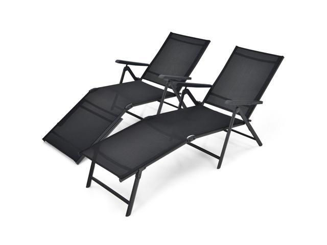 Click here for SlickBlue 2 Pieces Foldable Chaise Lounge Chair wi... prices