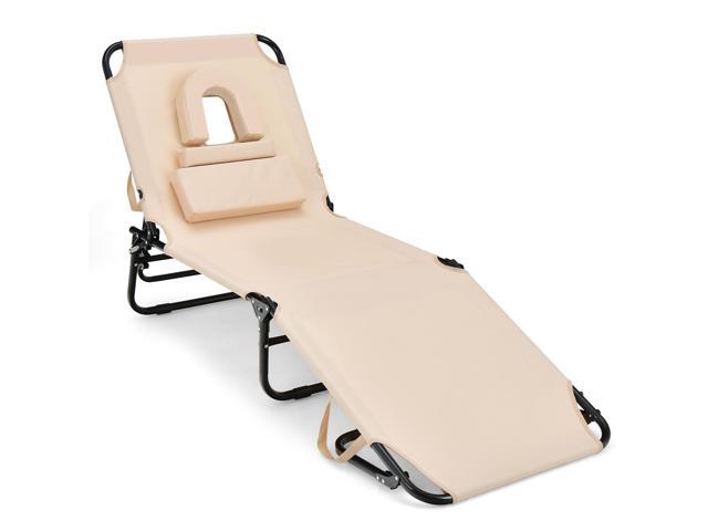 Click here for SlickBlue Beach Chaise Lounge Chair with Face Hole... prices