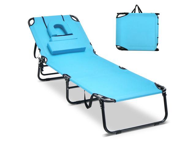 Click here for SlickBlue Beach Chaise Lounge Chair with Face Hole... prices