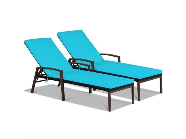 Click here for SlickBlue 2 Pieces Patio Rattan Adjustable Back Lo... prices