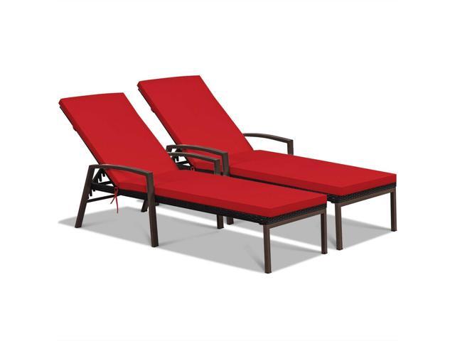 Click here for SlickBlue 2 Pieces Patio Rattan Adjustable Back Lo... prices