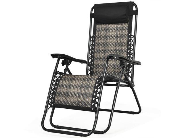 Click here for SlickBlue Folding Rattan Zero Gravity Lounge Chair... prices