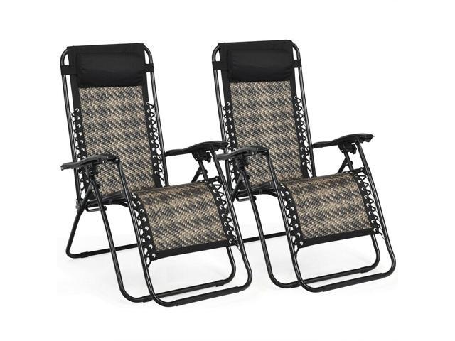 Click here for SlickBlue 2 Pieces Folding Patio Rattan Zero Gravi... prices