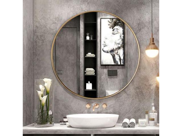 Click here for SlickBlue 27.5 Modern Metal Wall-Mounted Round Mir... prices
