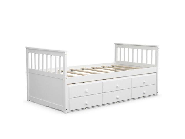 Click here for SlickBlue Twin Captains Bed with Trundle and 3 Sto... prices