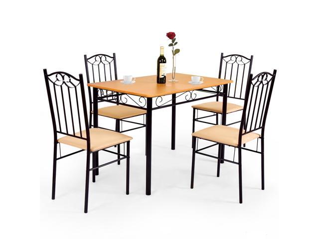 Click here for SlickBlue 5 Pieces Dining Set Wooden Table and 4 C... prices