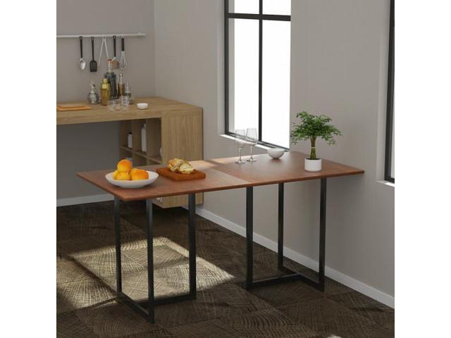Click here for SlickBlue Metal Frame Wood Top Console Dining Tabl... prices