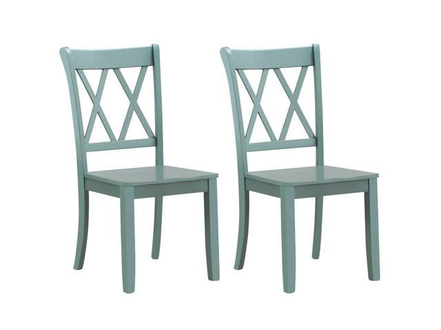 Click here for SlickBlue Set of 2 Cross Back Rubber Wood Dining C... prices