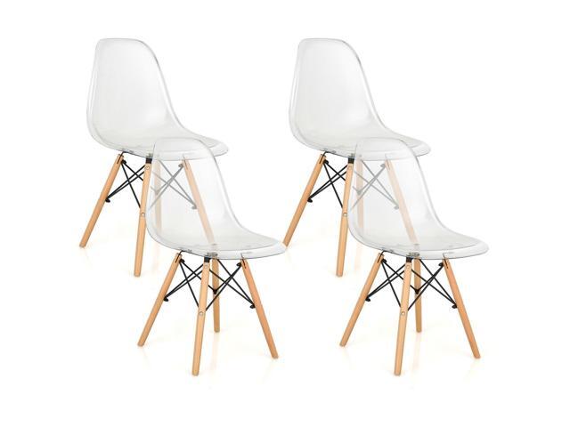 Click here for SlickBlue Set of 4 Dining Chairs Modern Plastic Sh... prices