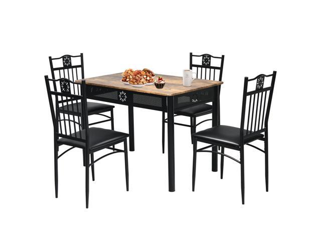 Click here for SlickBlue 5 Pcs Dining Set Wood Metal Table and 4... prices