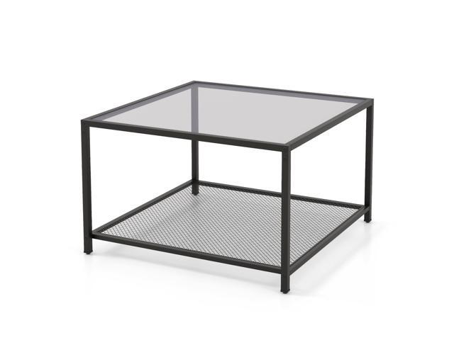 Click here for SlickBlue Modern 2-Tier Square Glass Coffee Table... prices