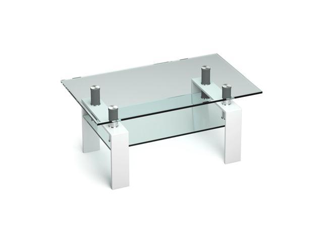 Click here for SlickBlue Rectangle Glass Coffee Table with Metal... prices